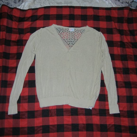 LuLaRoe | Sweaters | Xl Cheryl Lularoe Cardigan Stripe Solid Beige ...